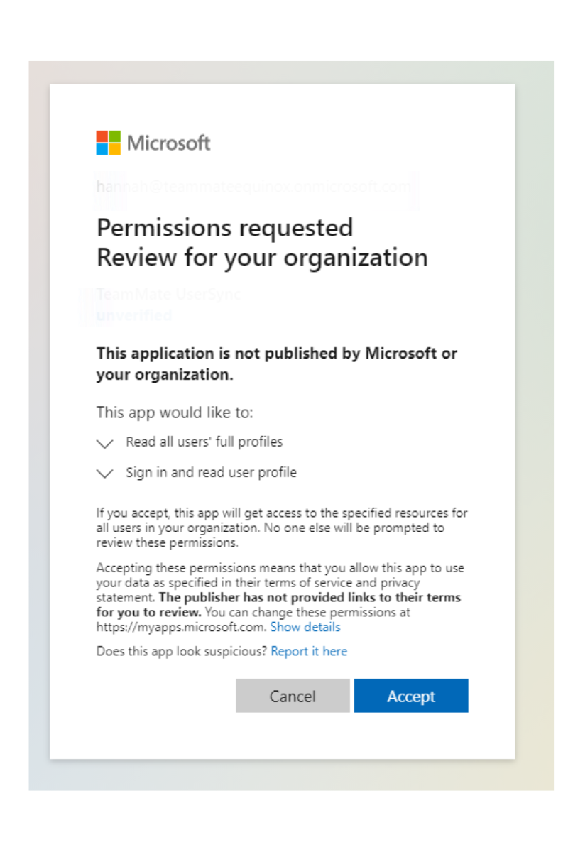 Microsoft Permissions for the Enterprise Portal